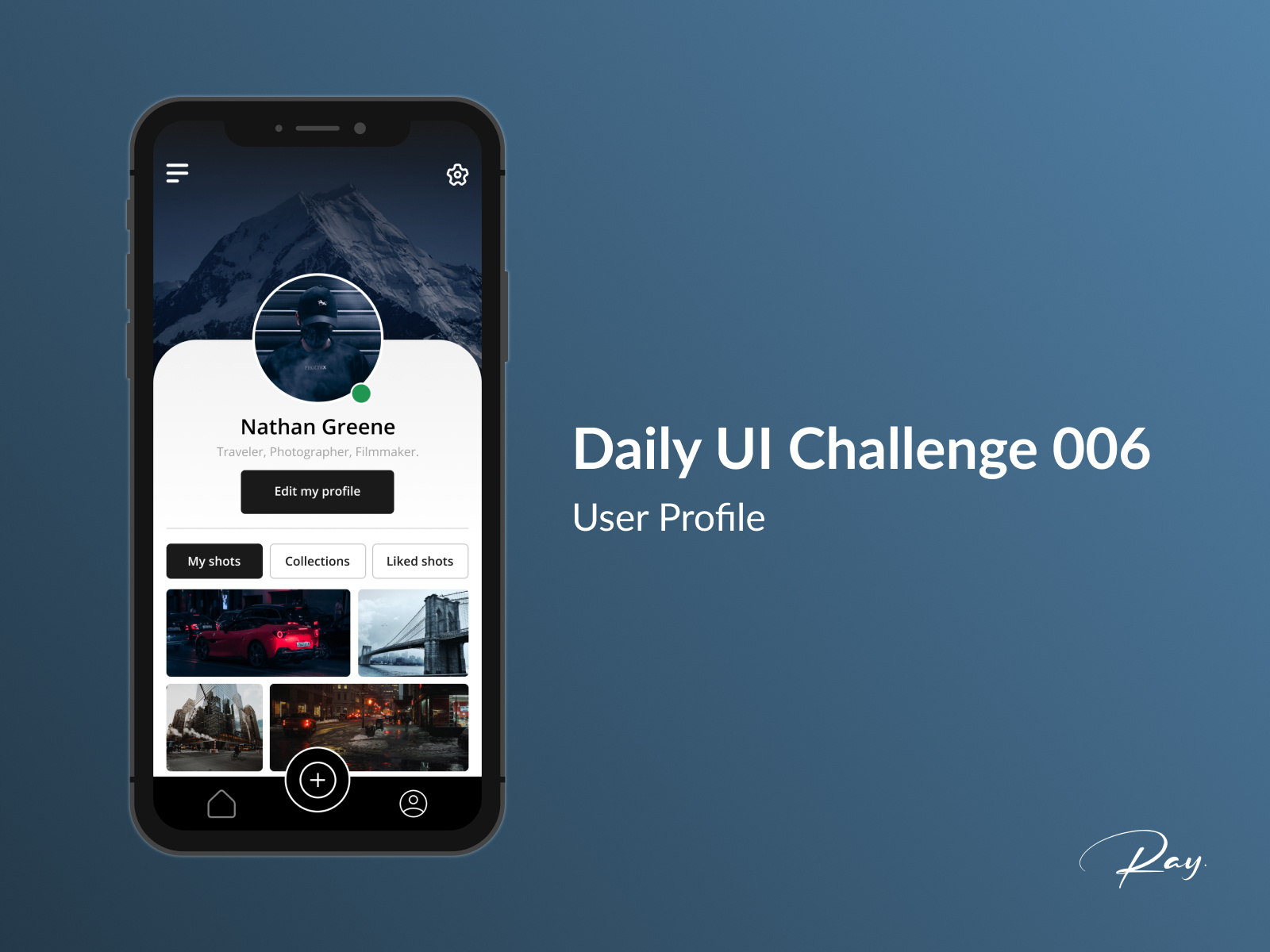Daily UI Challenge 006 - User Profile by Rayhan Monaz on Dribbble