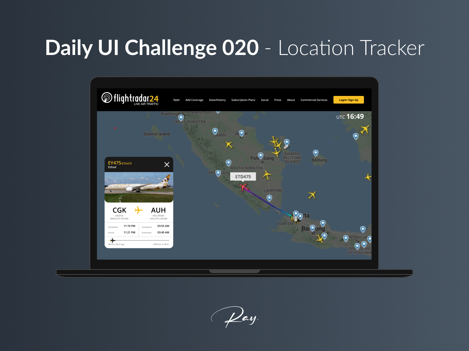 Daily UI Challenge 020 - Location Tracker by Rayhan Monaz on Dribbble