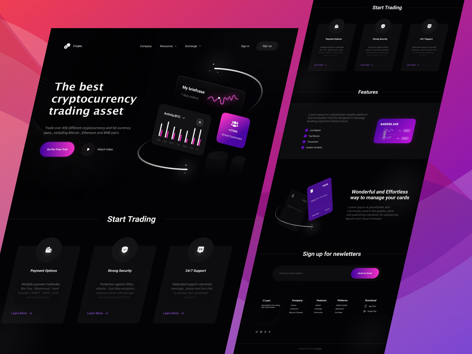 Crypo-Cryptocurrency Company Landing Page by Lyli Aghajan on Dribbble