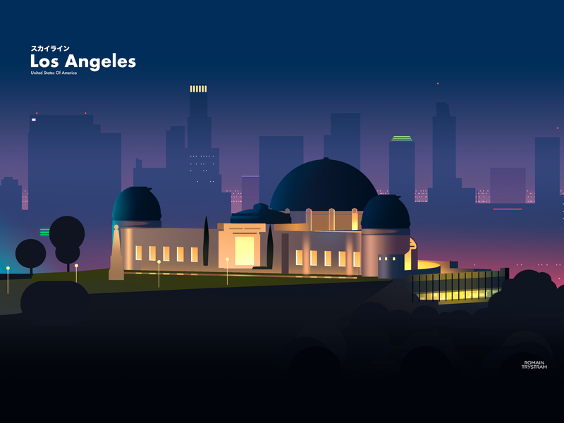 Los Angeles Griffith observatory by RomainTrystram on Dribbble