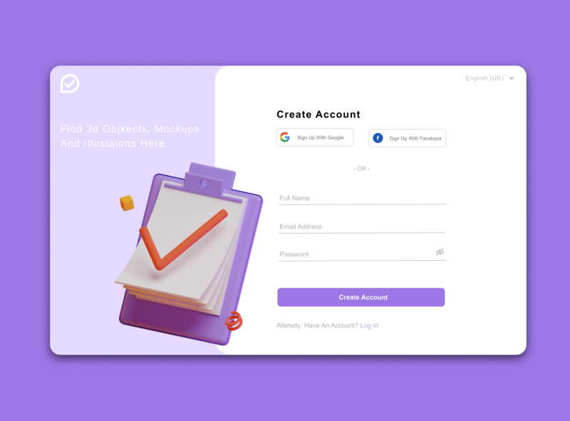 Sign up Page by Tanishka on Dribbble