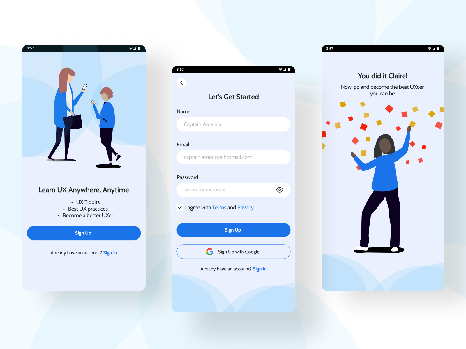 Sign up process to becoming a better UX designer by Claire Igwe on Dribbble