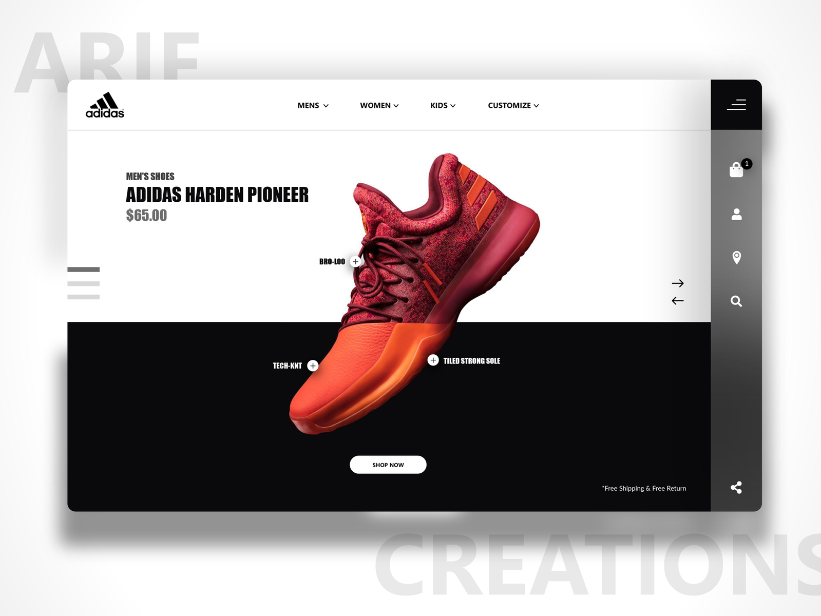 Shoe Web Design Series - Shot 1 by Arif Hossain on Dribbble