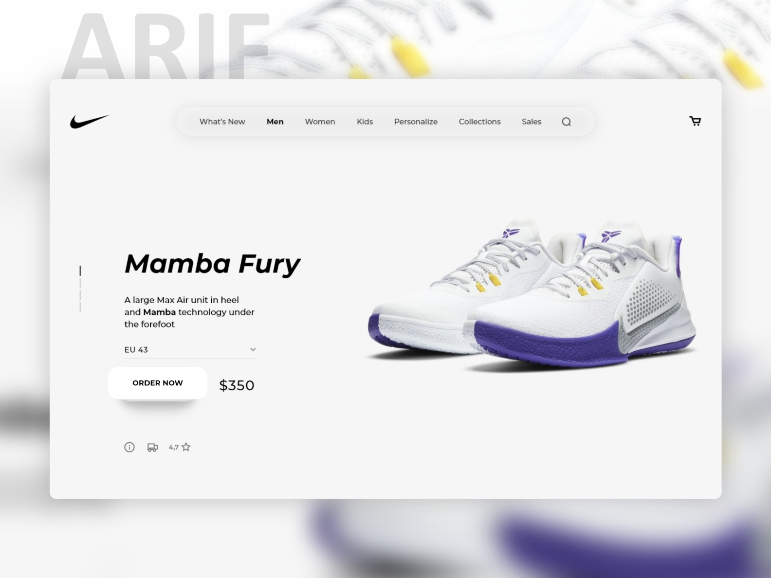 Shoe Web Design Series - Shot 2 by Arif Hossain on Dribbble