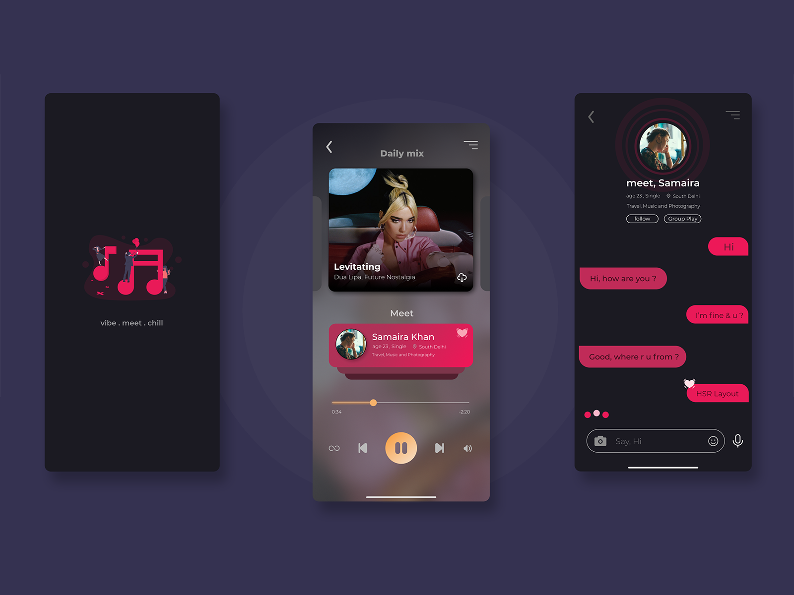 Spotify meets Tinder ? by Souvik B on Dribbble