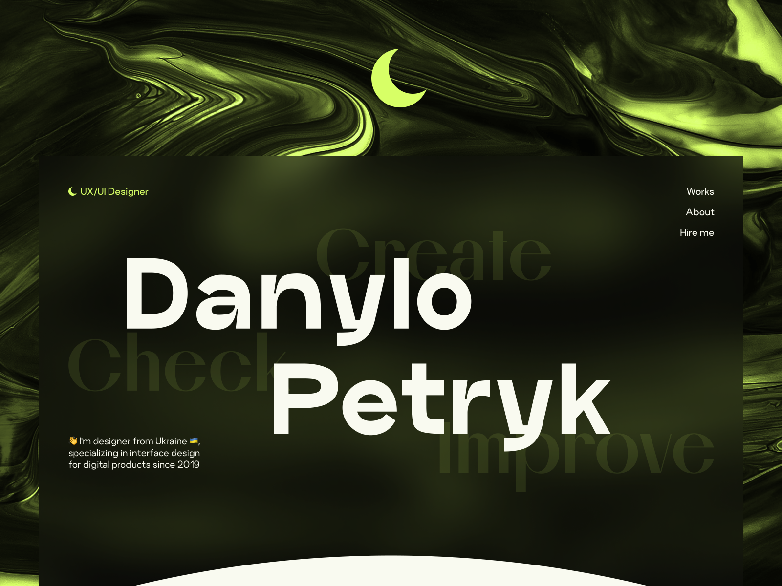 🦎 Personal portfolio website by Danylo Petryk on Dribbble
