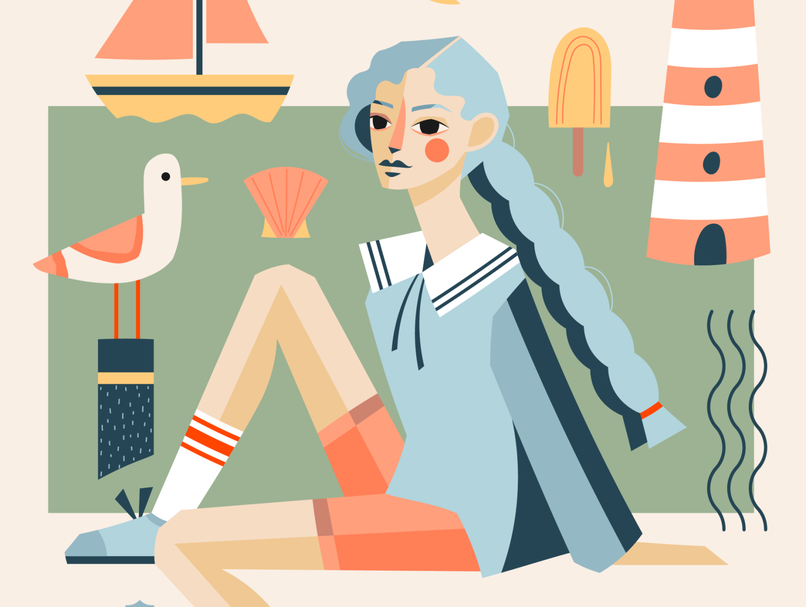 Meet me by the sea by Victoria Raab on Dribbble
