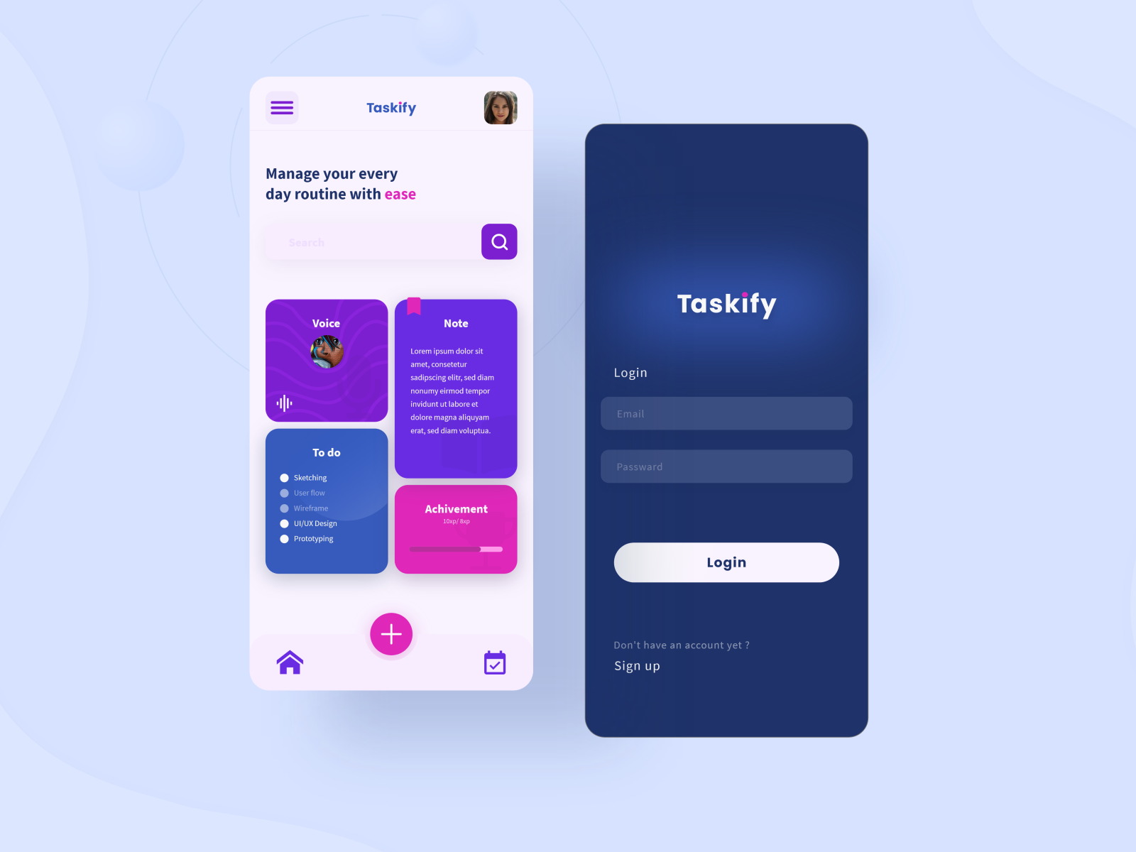 Taskify app design. by sumit saniel on Dribbble