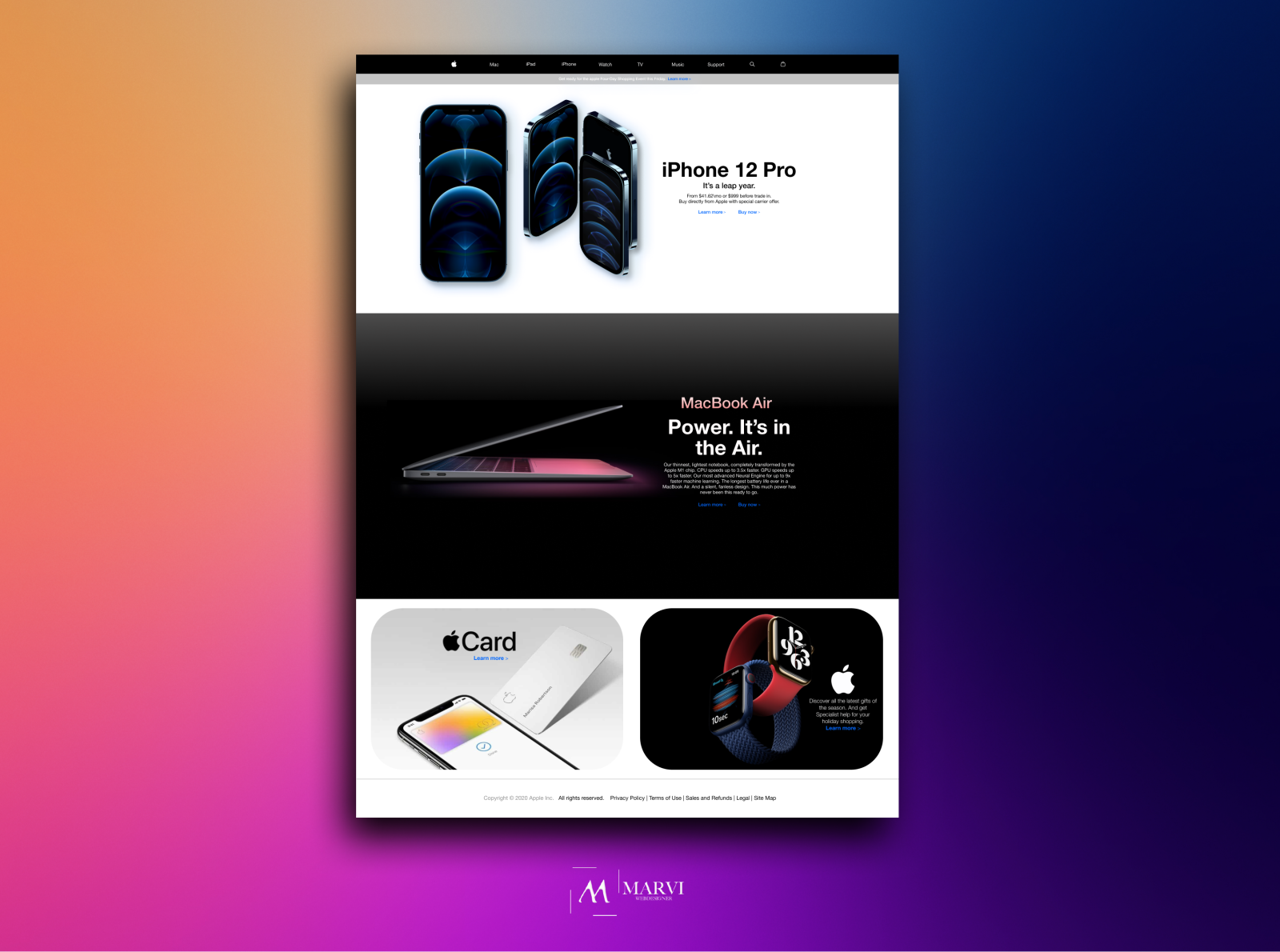 Redesign landing page Apple by Mario on Dribbble