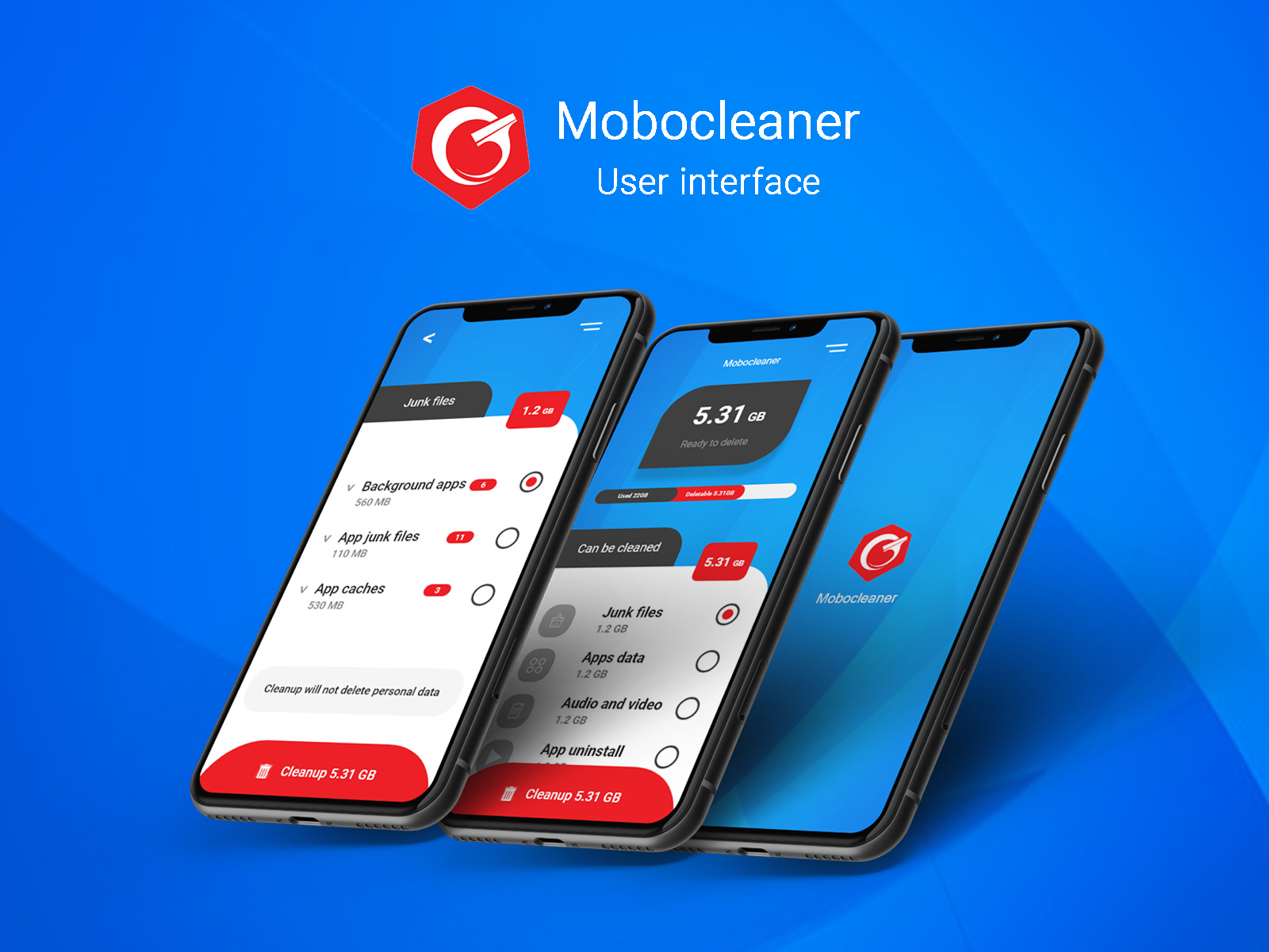 Mobocleaner- Mobile clean app interface by Tasrash on Dribbble