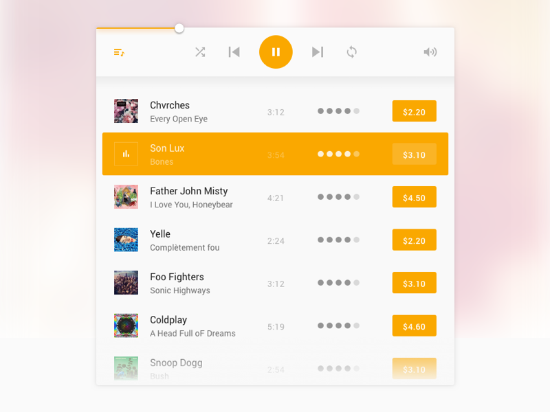 Play Music - Player #2 by Flatstudio on Dribbble