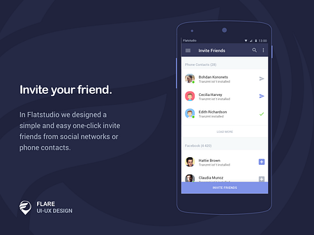 Invite friend screen by Flatstudio on Dribbble