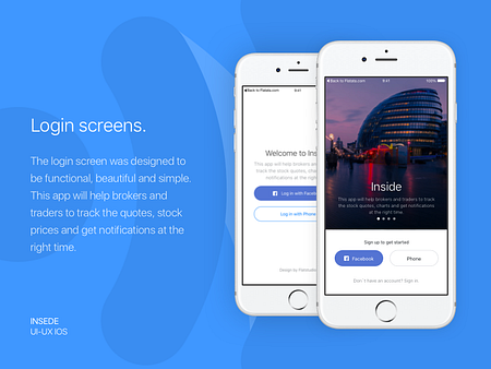 Inside app - Login screens by Flatstudio on Dribbble