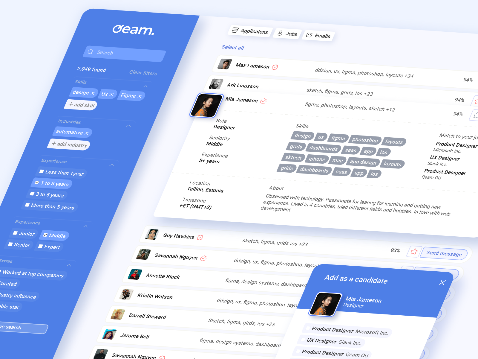 Talent searching tool for hire by Rashadujjaman on Dribbble