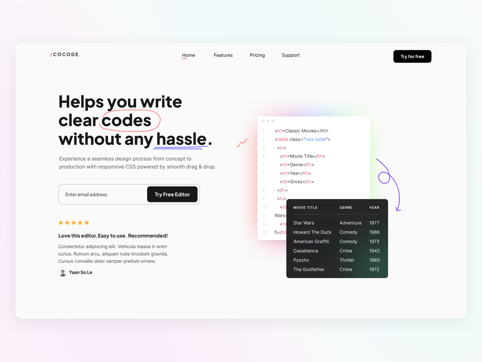 COCODE - Coding Landing Page by Rashadujjaman on Dribbble