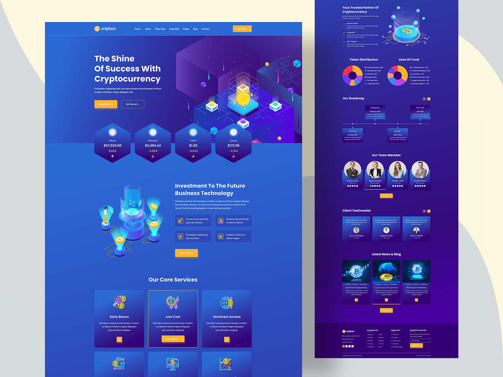 Bitcoin & Cryptocurrency Landing Page Template by Ordain IT on Dribbble