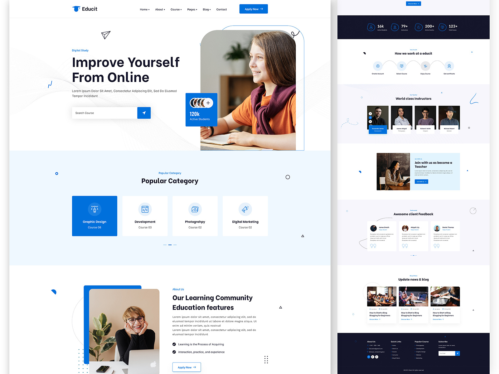 Educit –Online Education Figma Template by Ordain IT on Dribbble