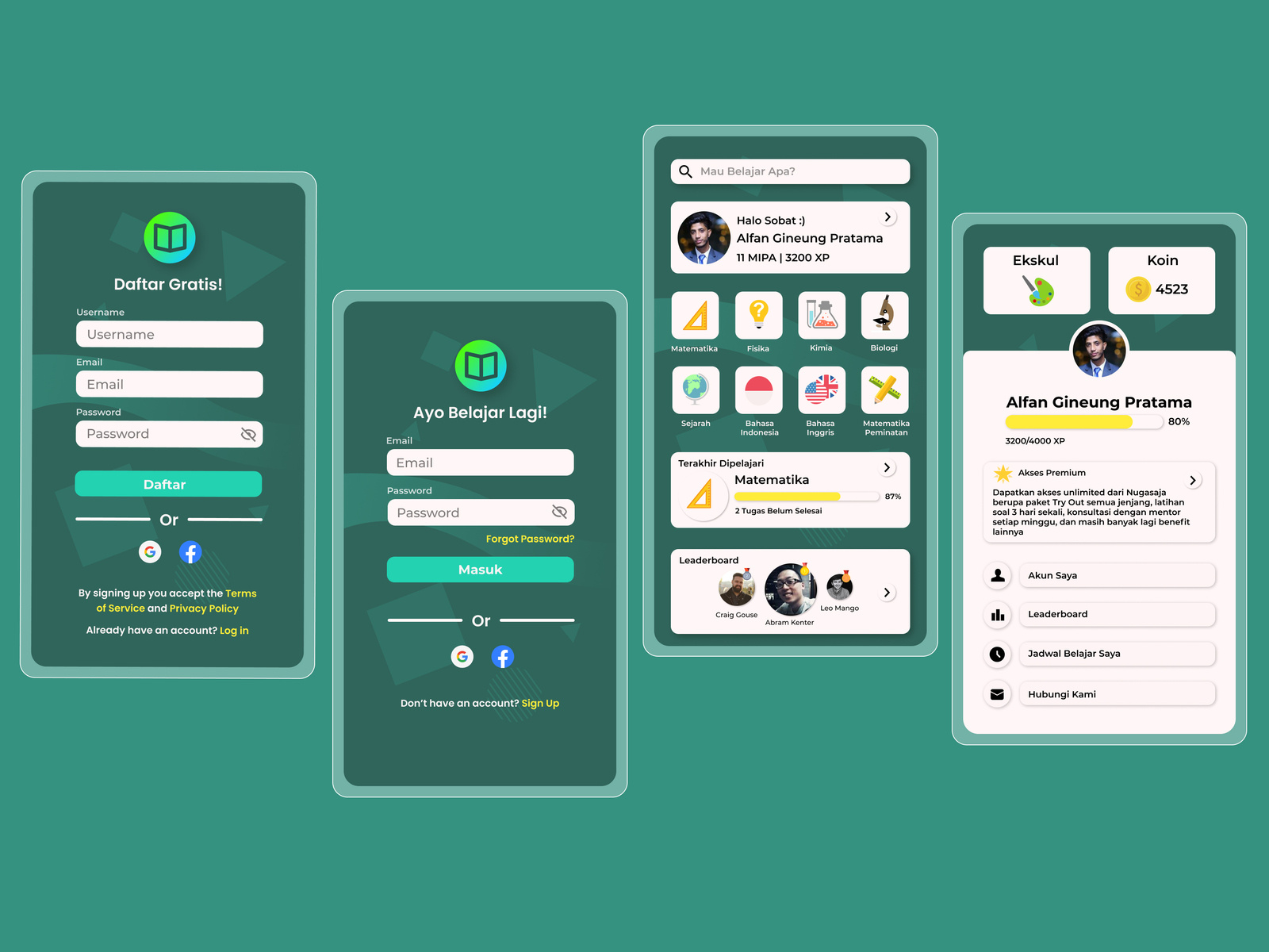 Nugasaja - Online Learning App by Alfan Gineung Pratama on Dribbble
