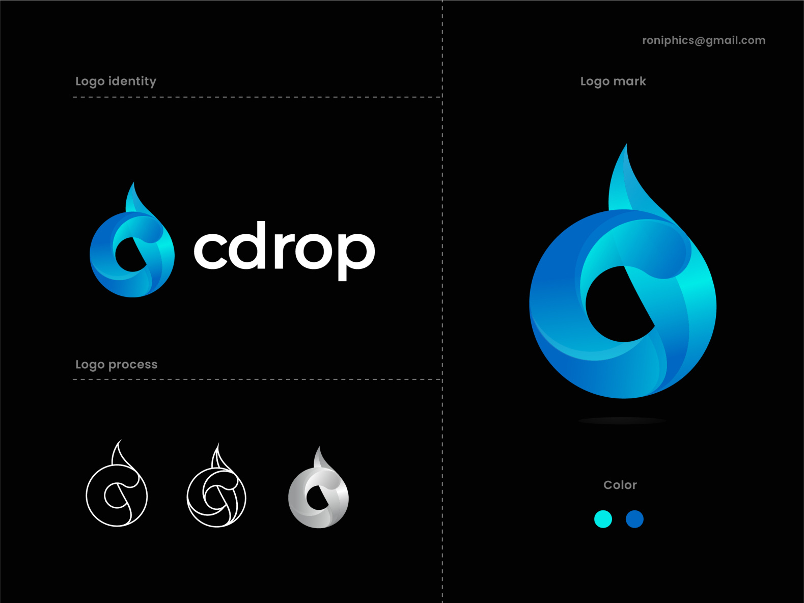 Blue Drop Letter C logo by Roniphics on Dribbble