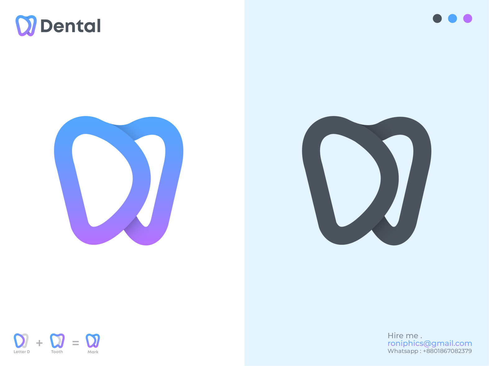 D and Tooth mark ( Dental logo ) by Roniphics on Dribbble