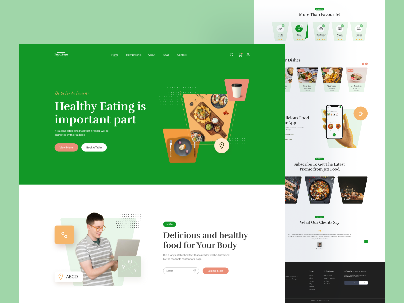 Healthy Food Program Landing Page by AFJAL SHARIF on Dribbble