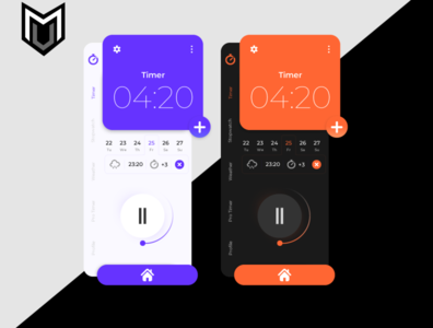 Timer app design by OrangePeelStudios on Dribbble