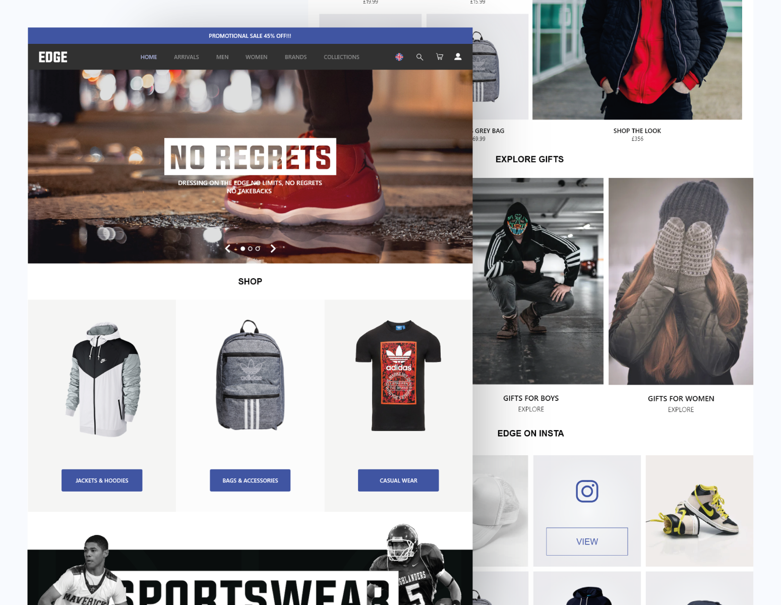 EDGE Clothing Store Full eCommerce Website Design. by OrangePeelStudios ...
