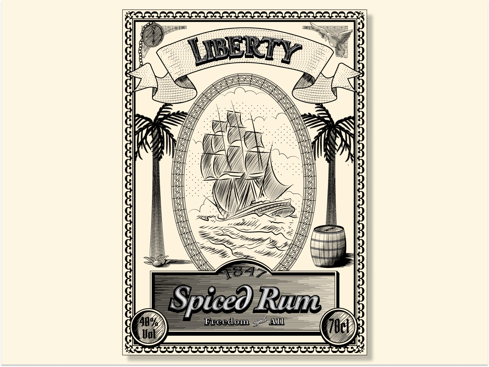 Liberty Rum Label by Ryan Graham on Dribbble