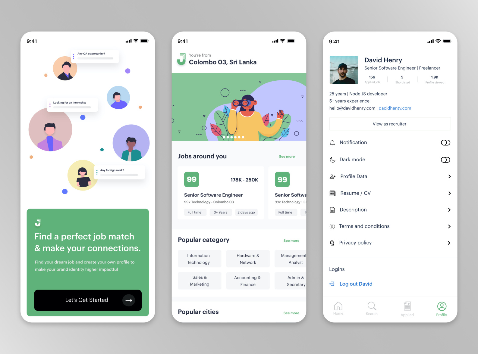 Find Job App by ShaStyle on Dribbble