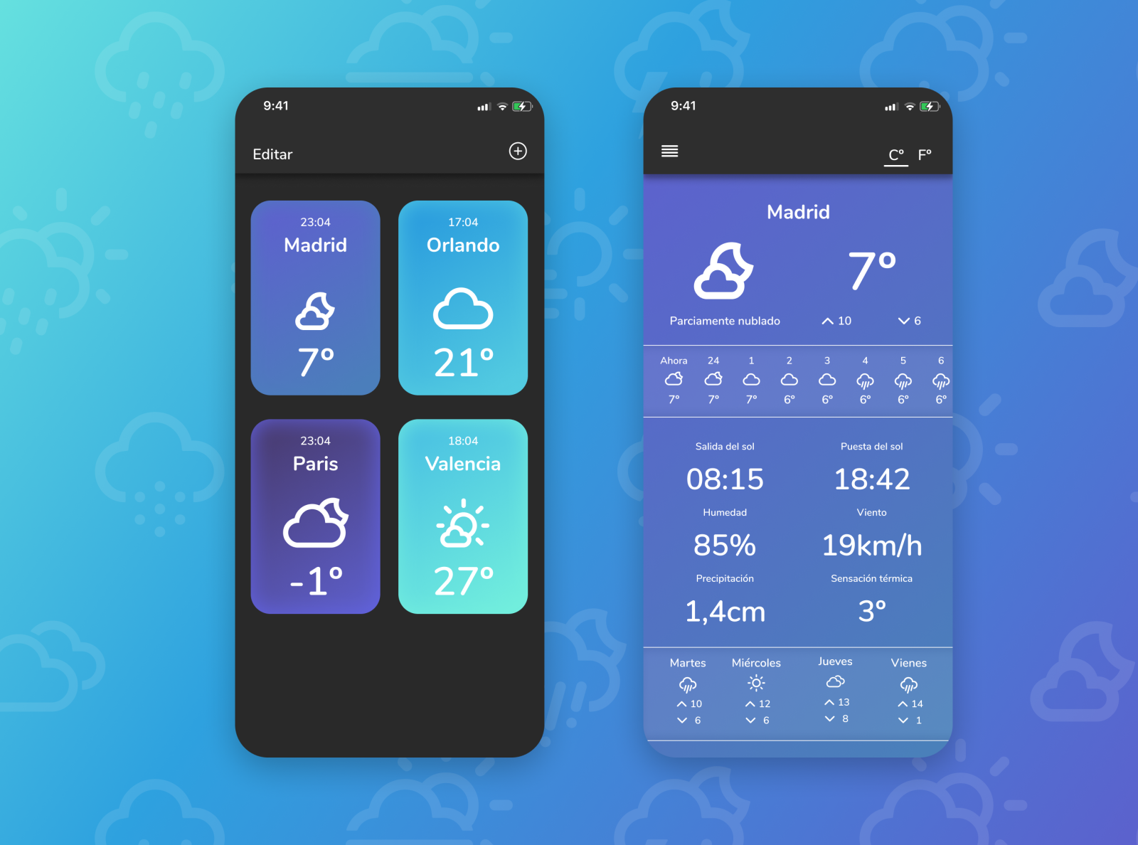 Weather App by Bárbara BM on Dribbble