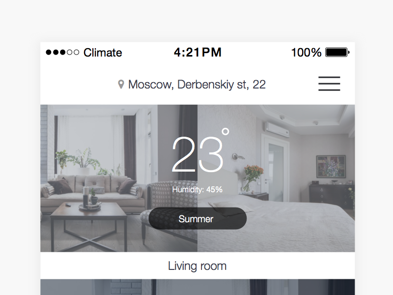 Climate control app by Bunin Dmitriy on Dribbble