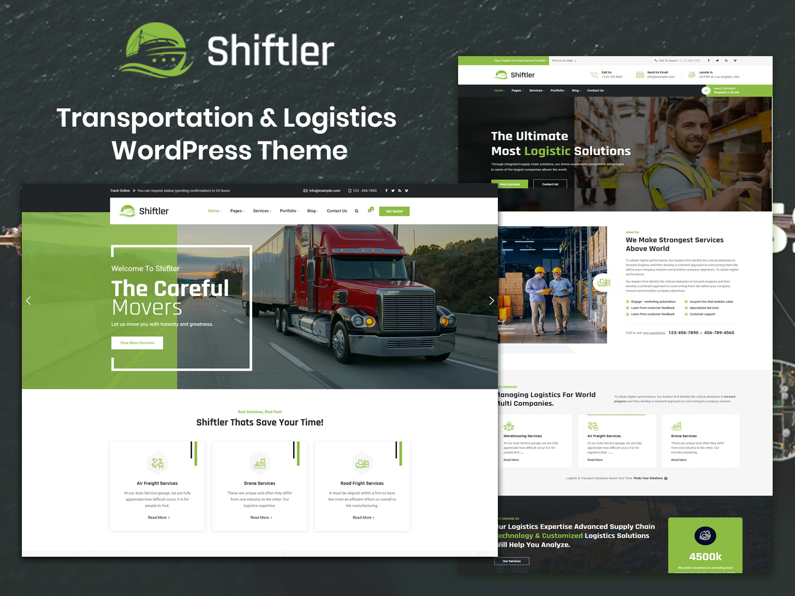 Shiftler – Transportation & Logistics WordPress Theme by CymolThemes on Dribbble