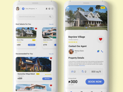 Home renting app UI design by Priya Aggarwal on Dribbble