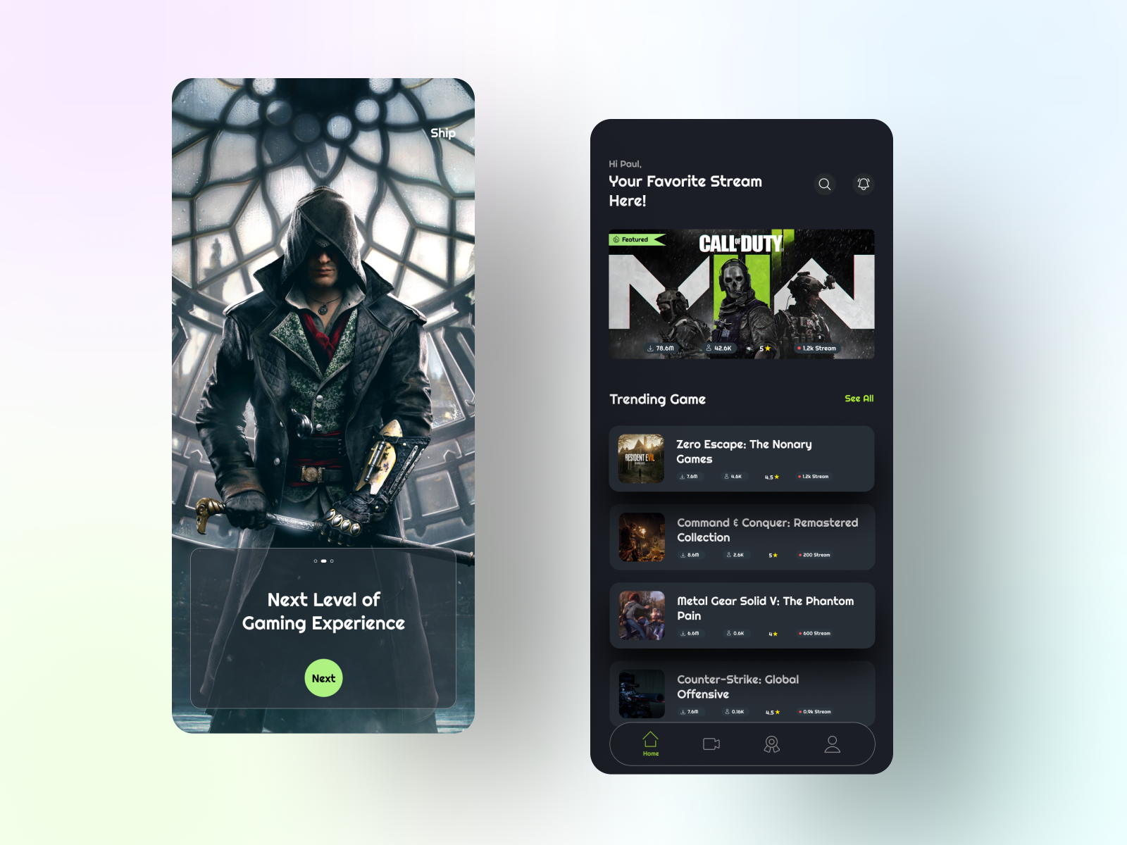 Gaming Mobile App by Pulok Paul | UX/UI & Web Designer on Dribbble