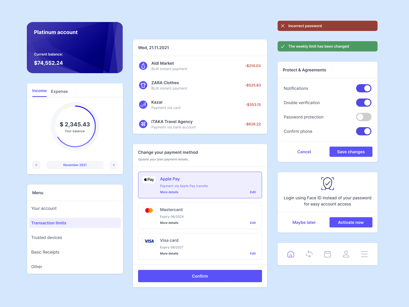Finance Interface - Modals Components by Magda Sadowska on Dribbble