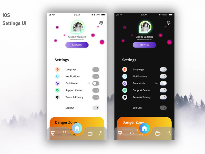 Settings UI - Projector by Giselle Vazquez on Dribbble