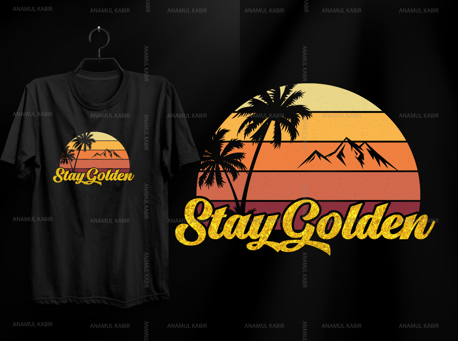Stay Golden T-shirt Design by Md.Anamul Kabir Bhuiyan, on Dribbble
