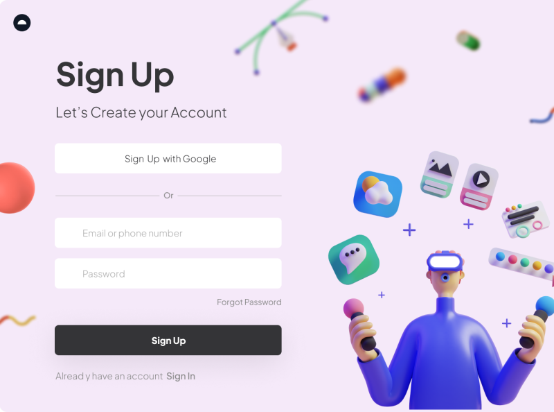 Sign Up Page | Login Page | Daily UI 001 by Hitarth Sheth on Dribbble