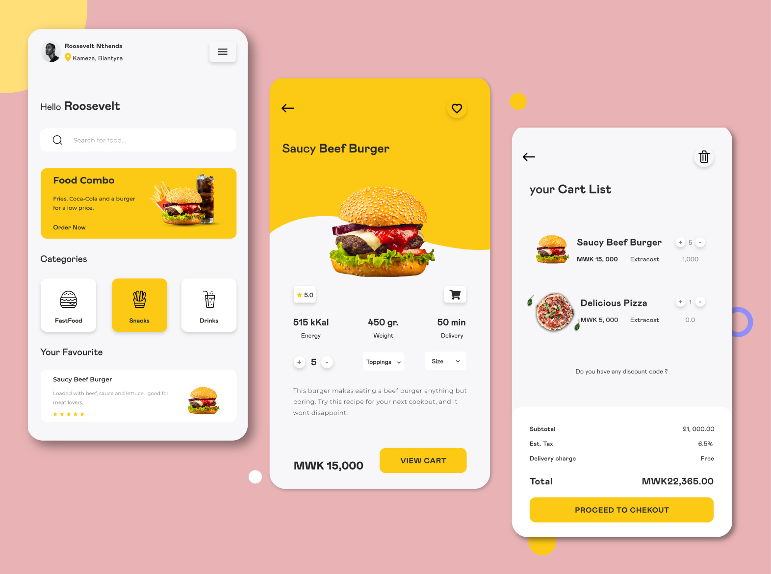 Food App UI/UX by Roosevelt Nthenda on Dribbble