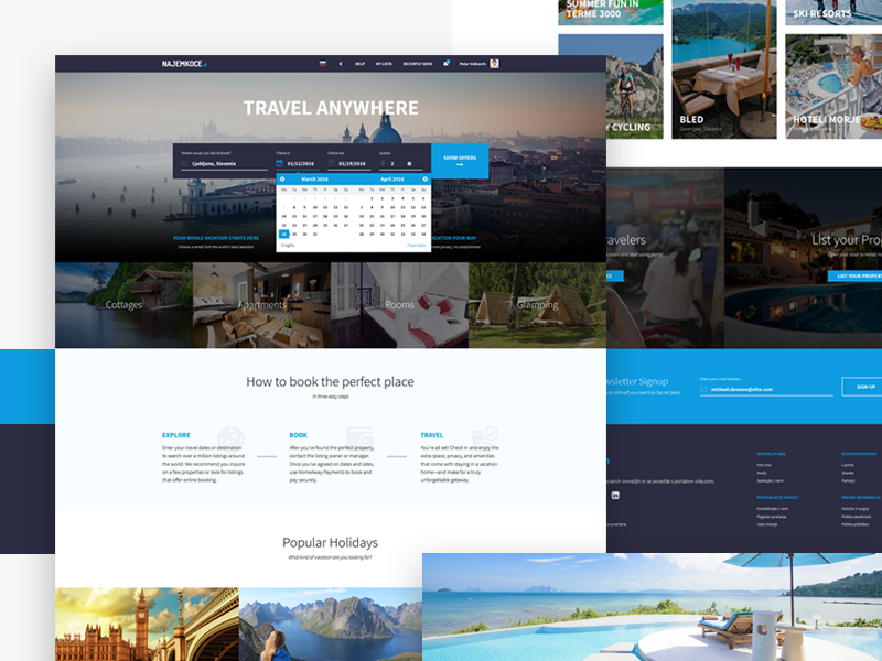 Book the perfect place - Homepage by Matej Lepej on Dribbble