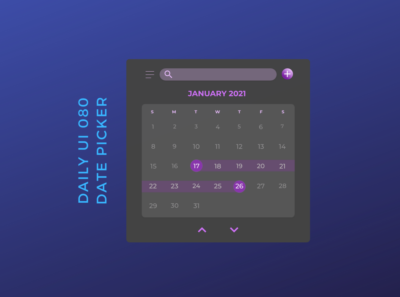 Daily UI 080 date picker by Nicole on Dribbble