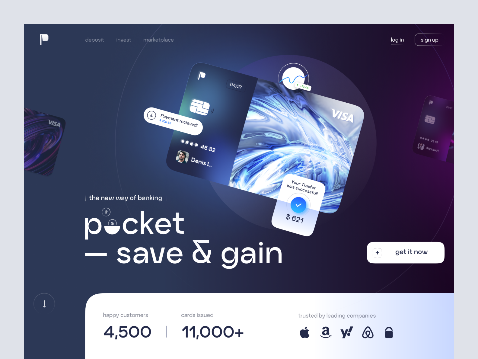 Pocket — Internet Banking by Clickable Design for Clickable Agency on ...
