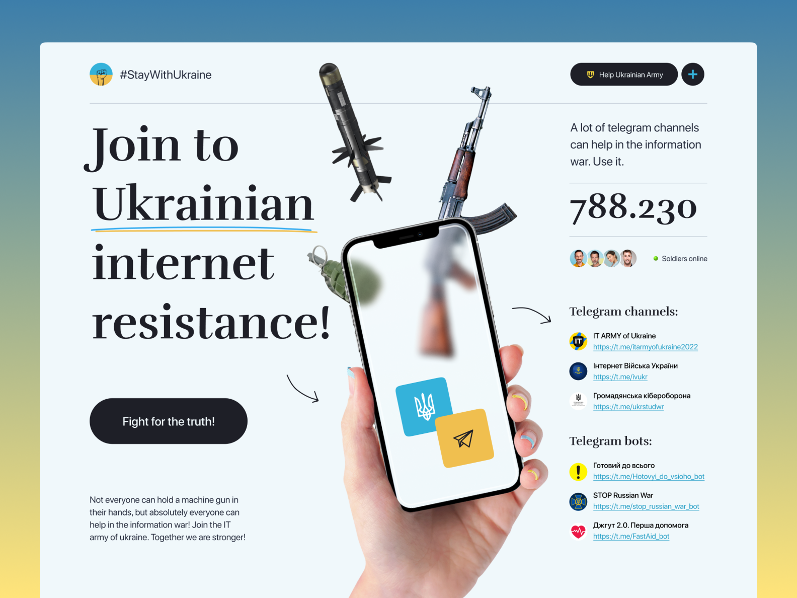 Join to Ukrainian Internet Resistance by Clickable Design for Clickable ...