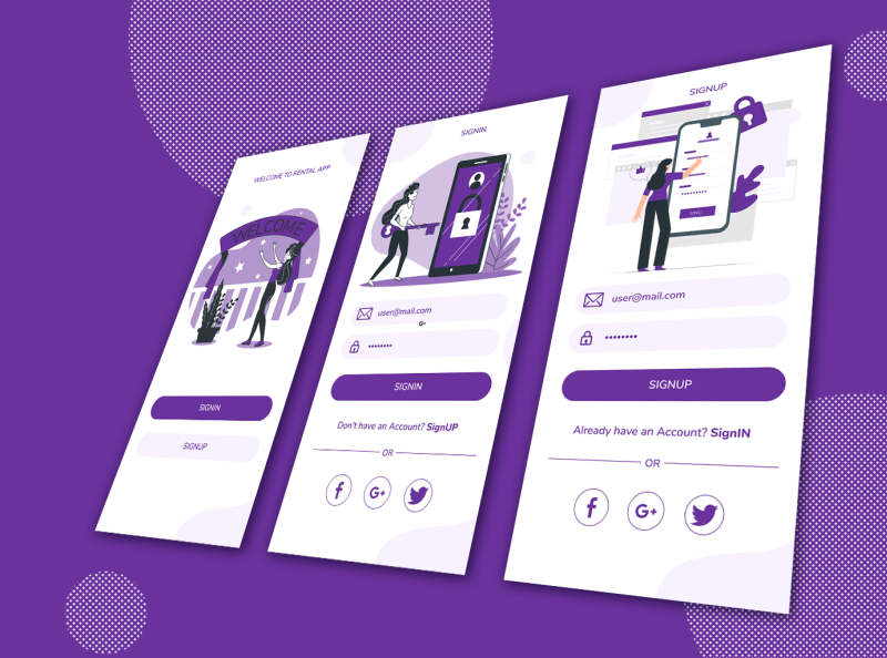 Login and Signup app UI by Pattern_Designer on Dribbble