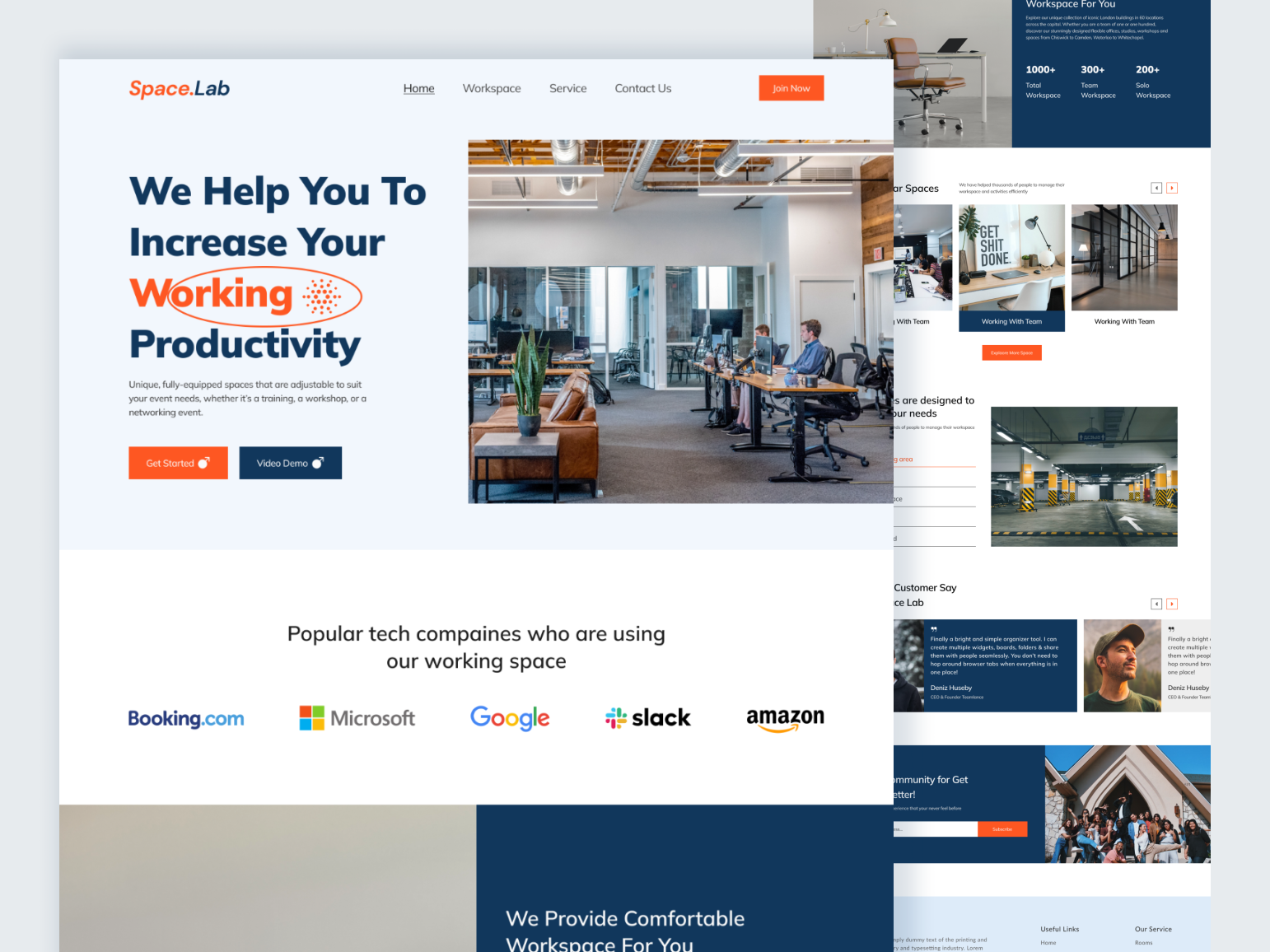Co-Working Landing Page Design by Muslim Uddin on Dribbble