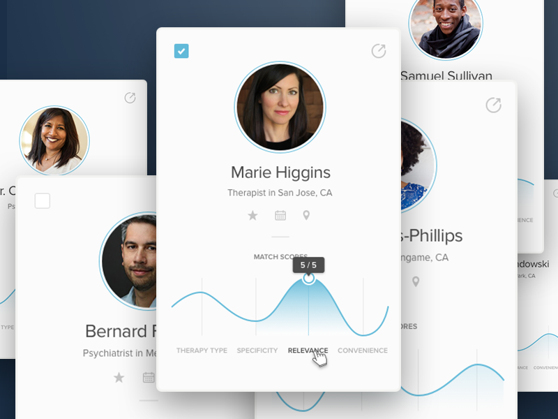 Provider Profile Cards by JP King-Pritzl on Dribbble