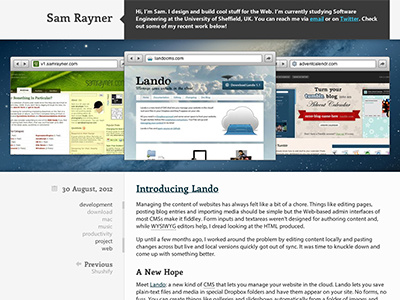 SamRayner.com v2 by Sam Rayner on Dribbble