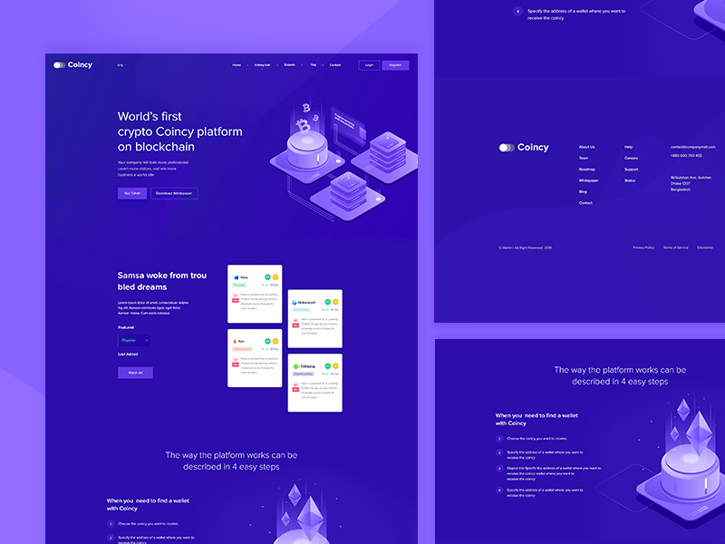 Crypto Coincy Landing Page by Moslim Uddin on Dribbble