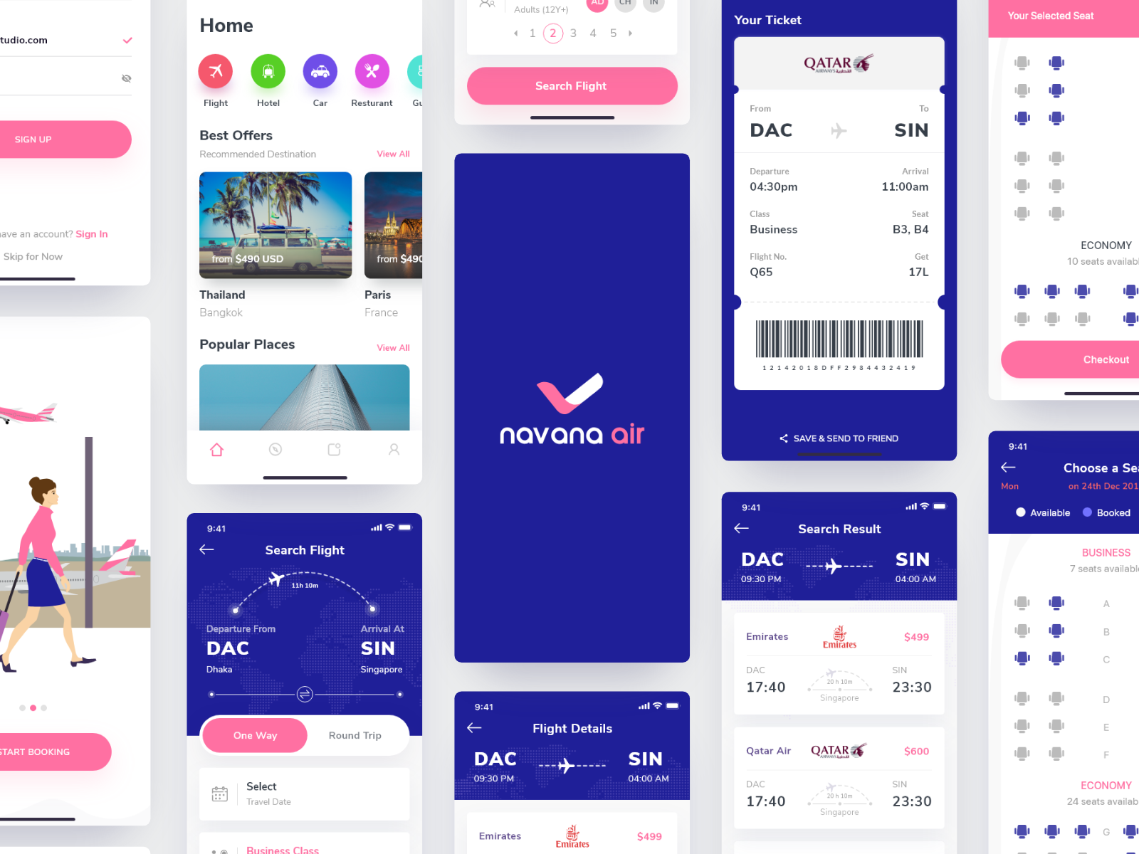 Flight Ticket Booking App Project by Moslim Uddin for Prelook Studio on ...
