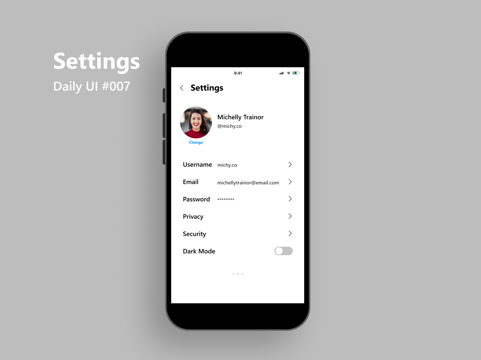 Daily UI #007 - Settings by Renata on Dribbble